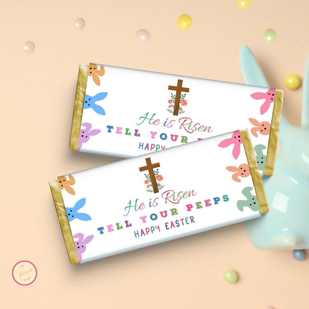 He is Risen Easter Chocolate Wrapper, Printable Label (PDF) - Etsy