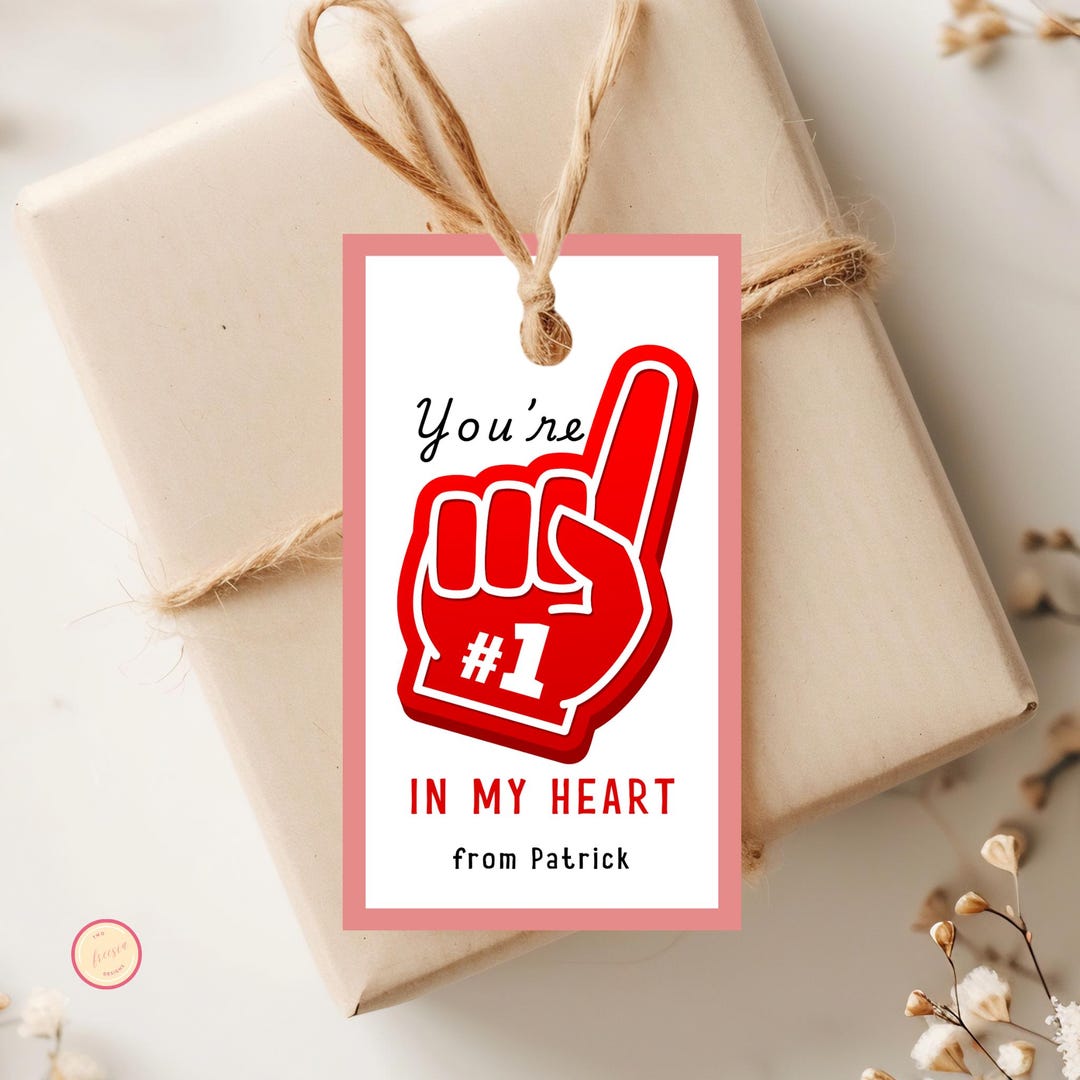 Valentine's Foam Finger Tag | Printable Template - Etsy