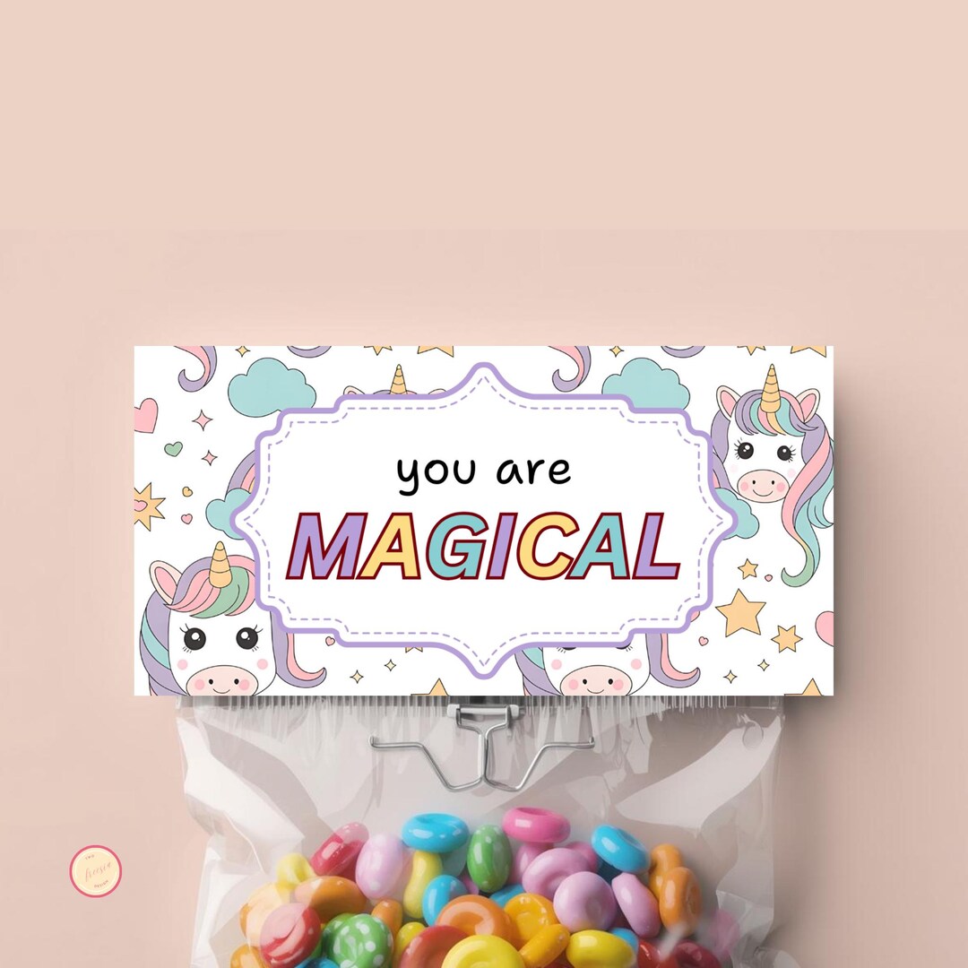 Printable Unicorn Magical Treat Bag Topper | Instant Download - Etsy