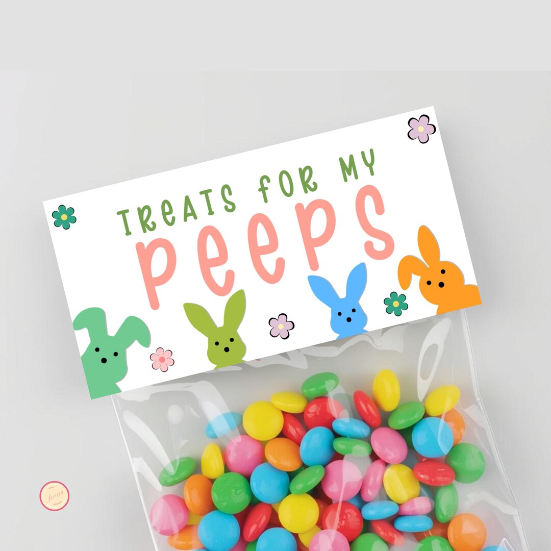 Printable Easter Peeps Treat Bag Topper | Instant Download - Etsy