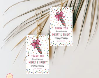 Editable Thank You for Making School Merry & Bright Christmas Gift Tag ...