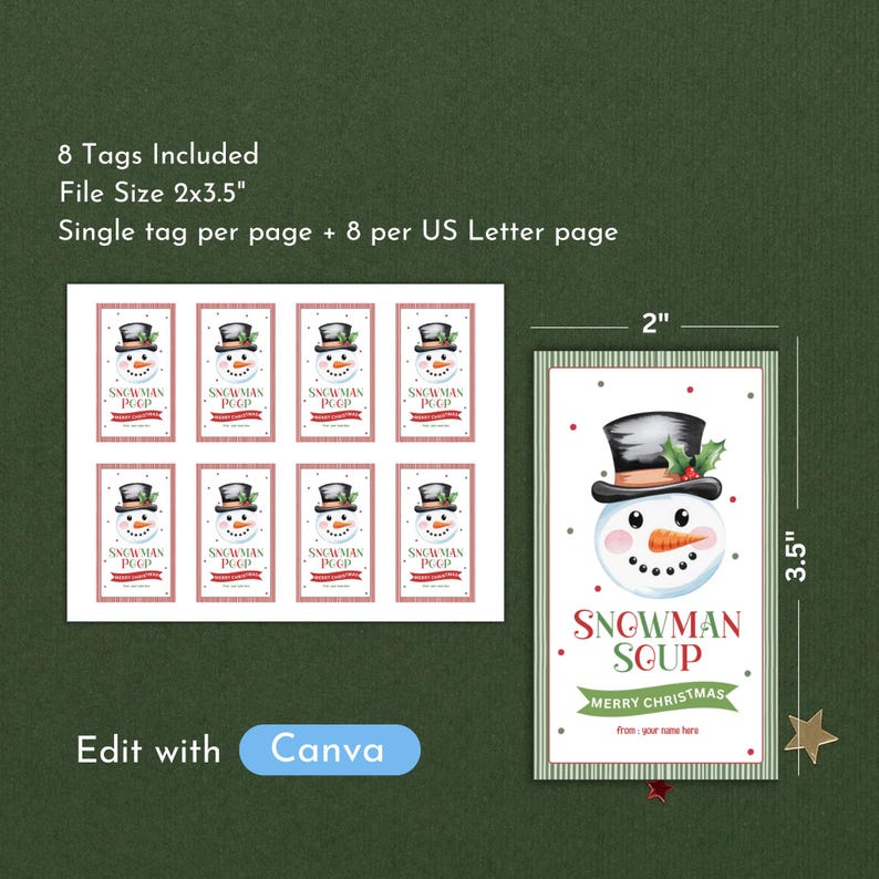 8 Editable Christmas Treat Bag Toppers and Tag Set, Elf Kisses, Elf ...