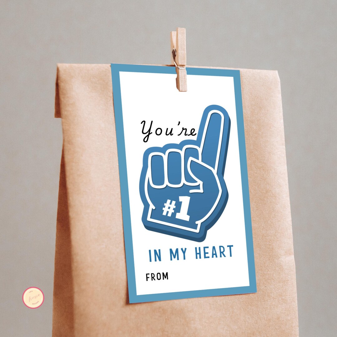 Valentine's Foam Finger Tag | Printable Template - Etsy