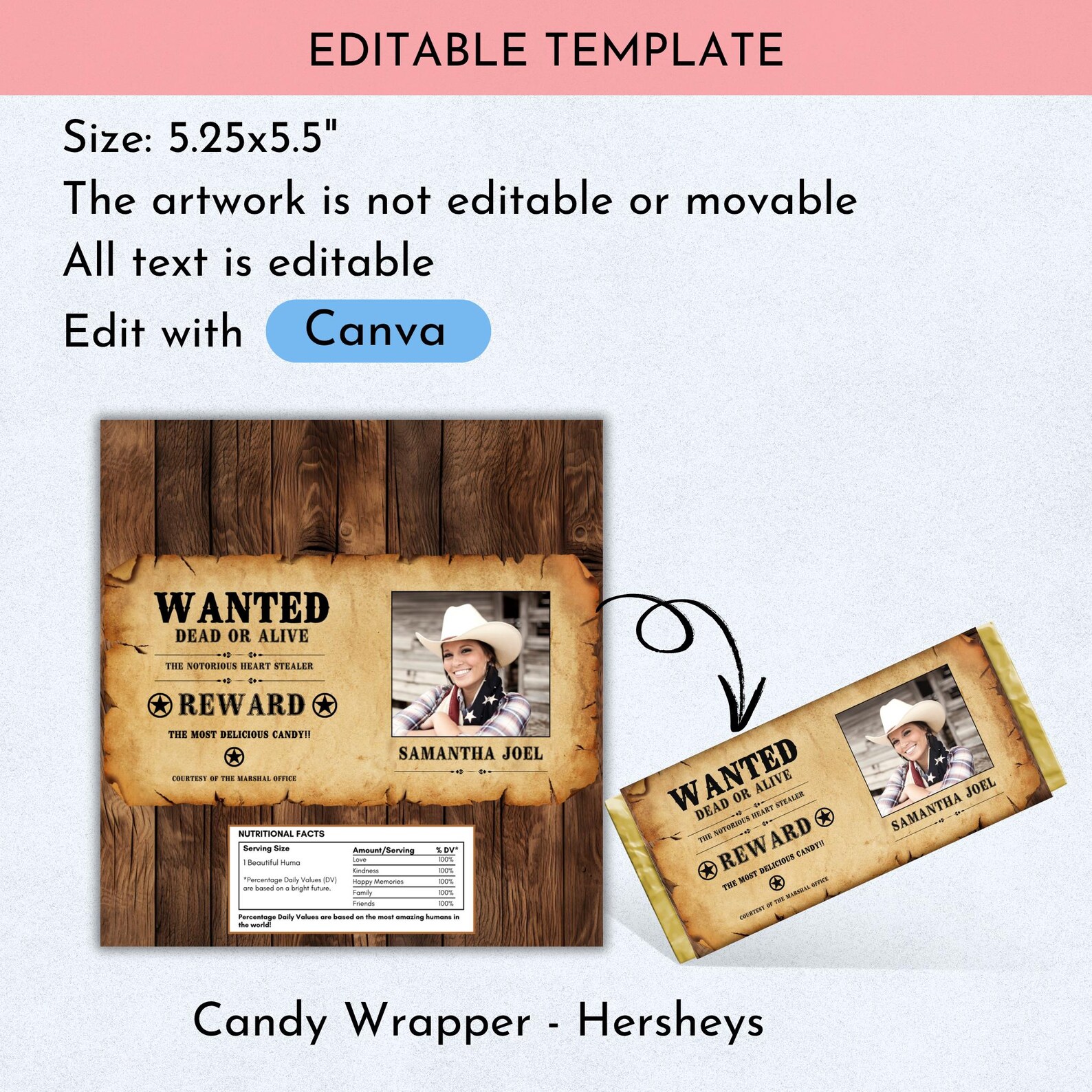 Editable Wild West Party Favor Template: Cowboy Birthday (digital ...