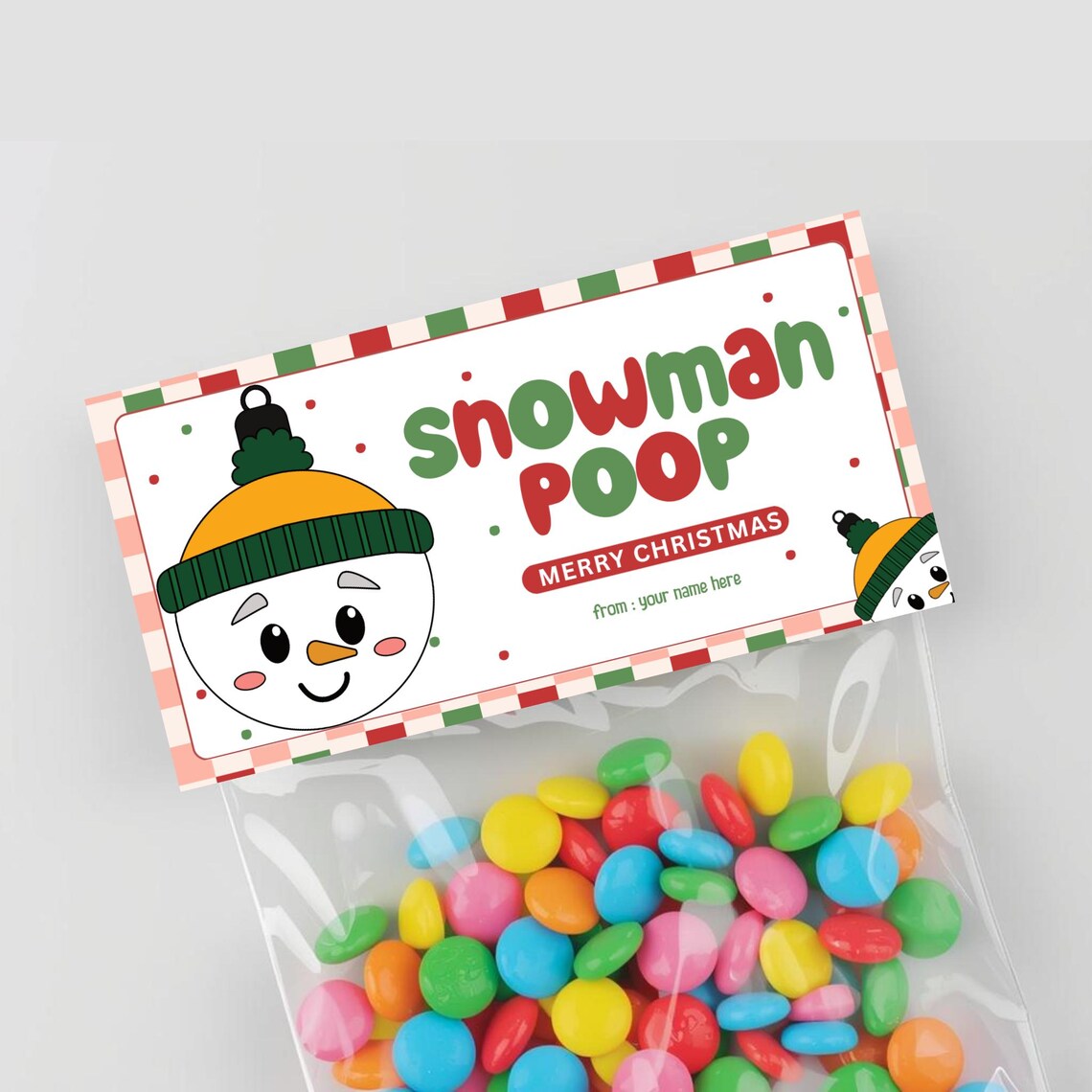 Editable Snowman Poop Bag Topper Poem, Christmas Hot Cocoa Mix Treat ...