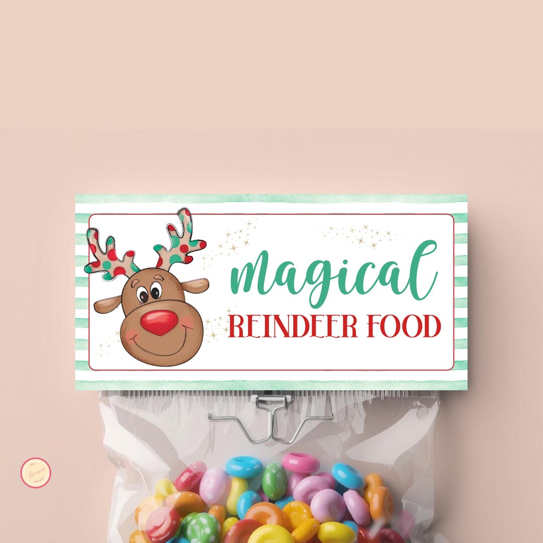 Printable Magical Reindeer Food Treat Bag Topper, Christmas Treat Label ...