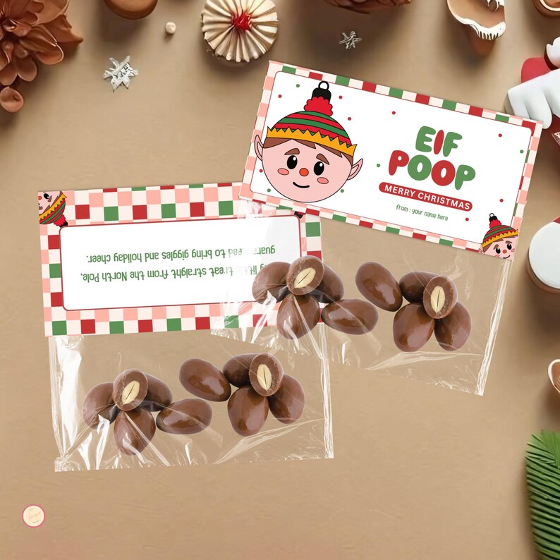 Editable Elf Poop Bag Topper Printable, Holiday Bag Topper, Christmas ...