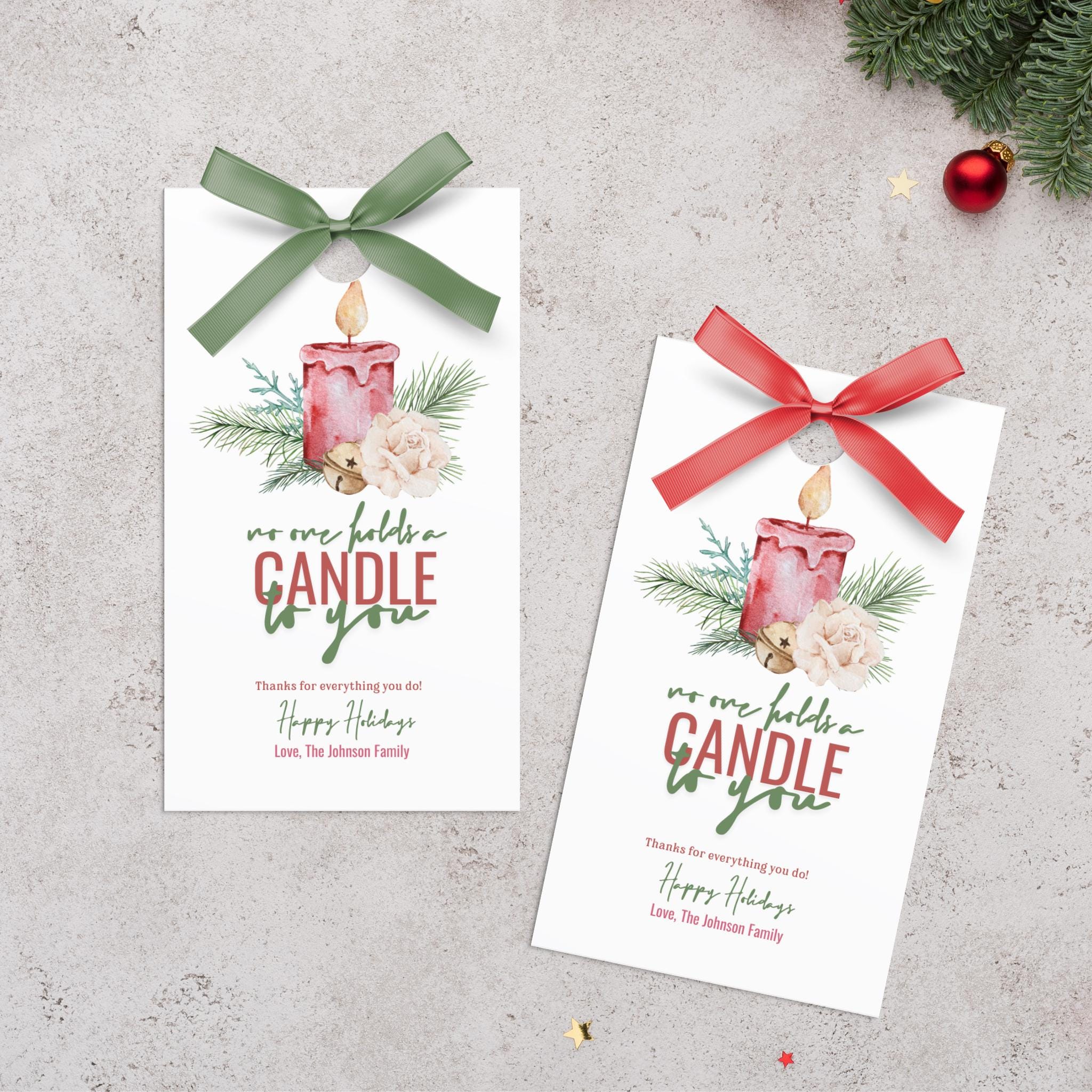 Christmas Candle Gift Tags, No One Holds a Candle to You, Holiday ...