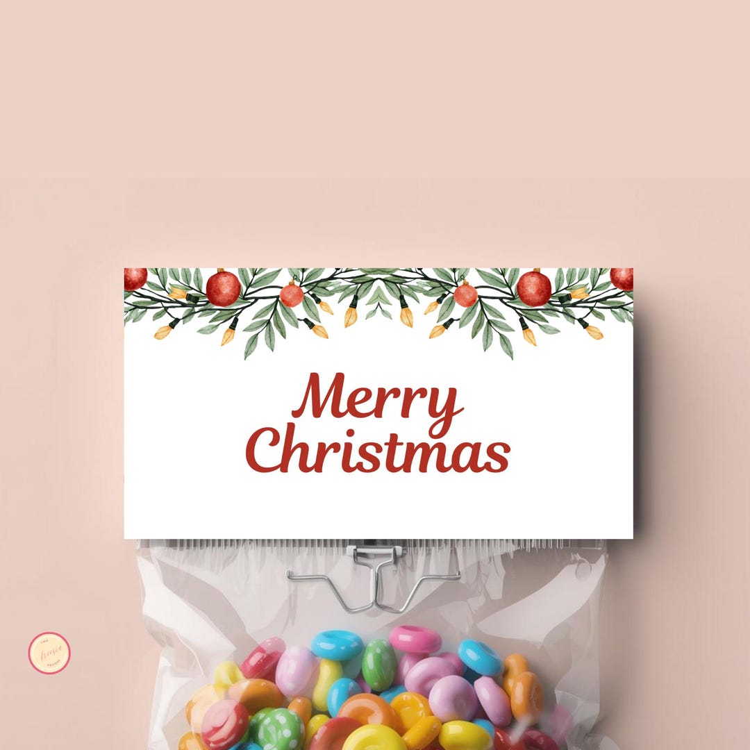 Printable Christmas Treat Bag Topper - Christmas Treat Topper - Cute ...