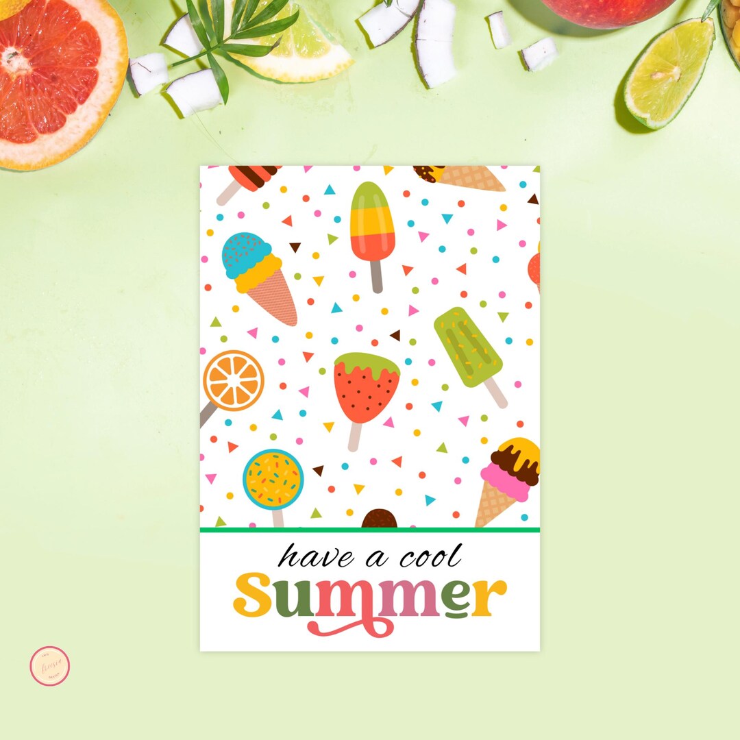 Summer Cookie Card Printable | Instant Download - Etsy