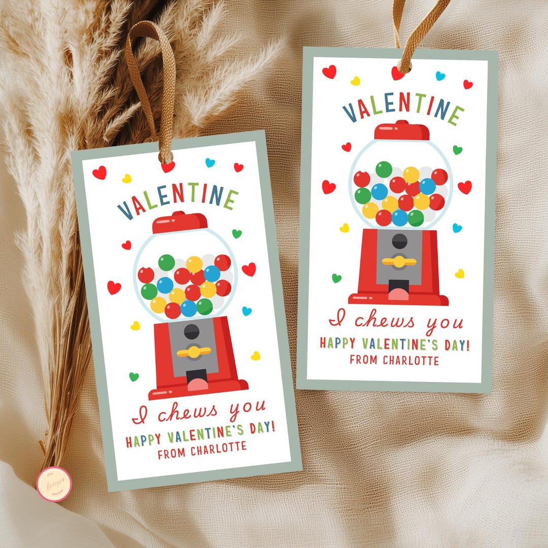 Editable I Chews You Valentine's Day Tag | Printable Template - Etsy
