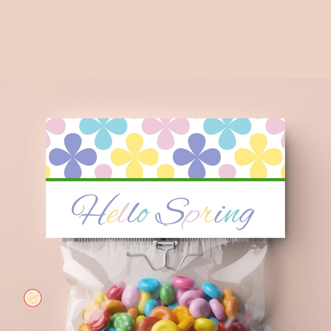 Printable Hello Spring Treat Bag Topper | Instant Download - Etsy