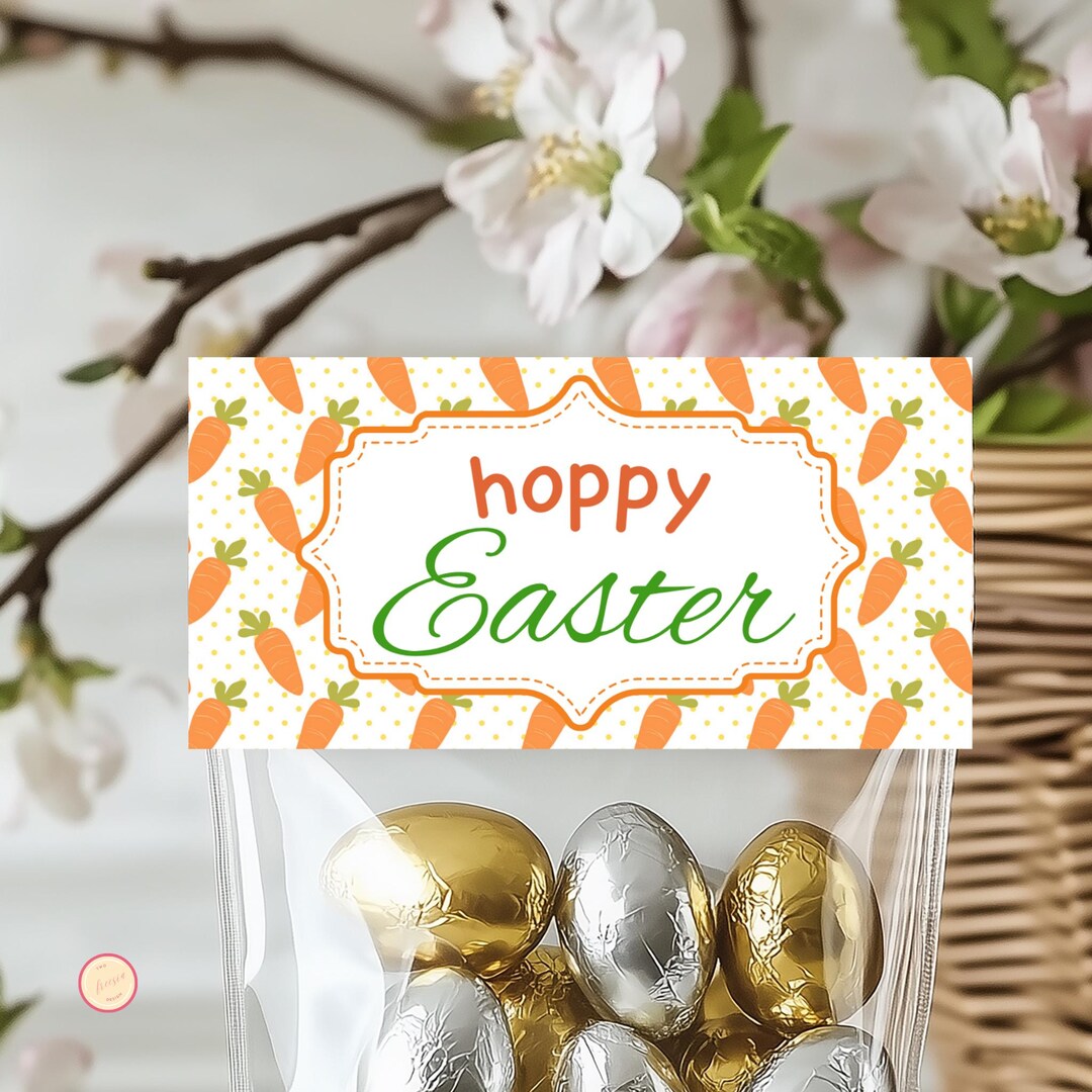 Printable Hoppy Easter Treat Bag Topper | Instant Download - Etsy