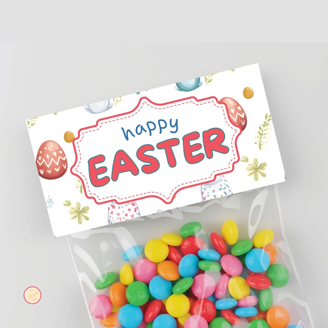 Printable Happy Easter Treat Bag Topper | Instant Download - Etsy