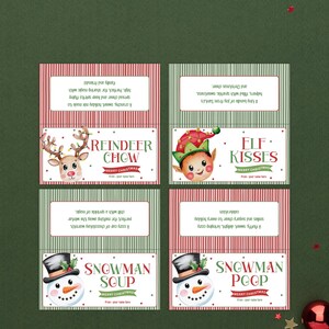 8 Editable Christmas Treat Bag Toppers Set, Elf Kisses, Elf Poop ...