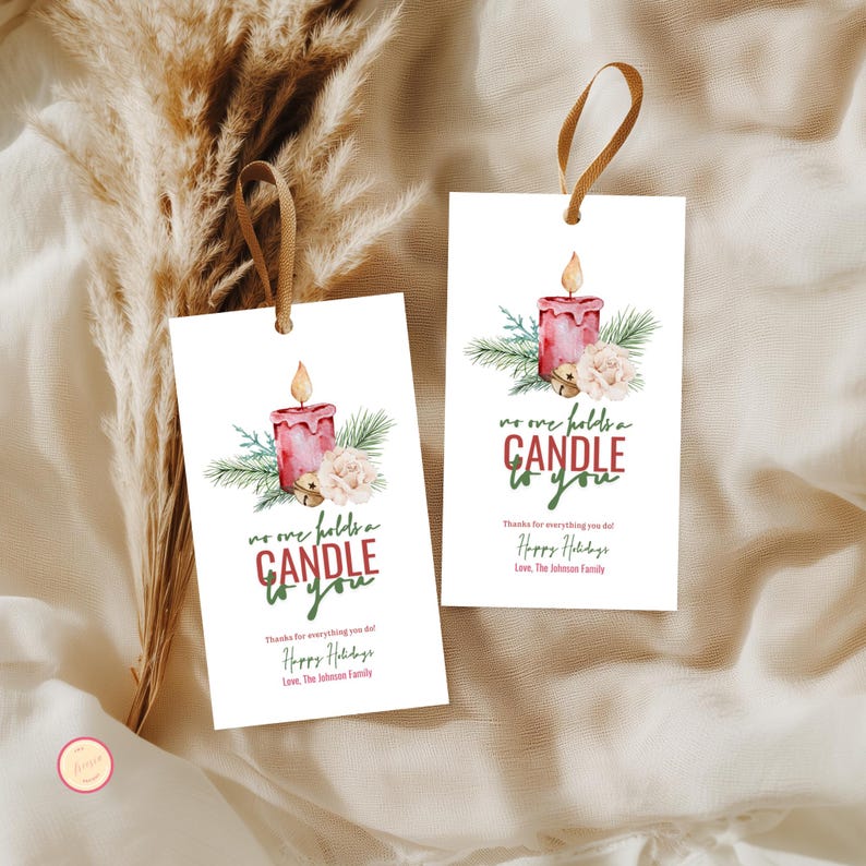 Christmas Candle Gift Tags, No One Holds a Candle to You, Holiday ...
