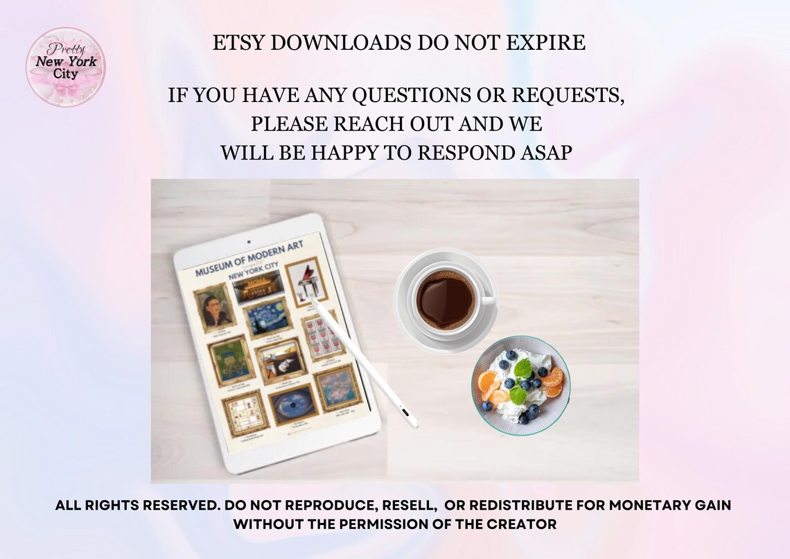 Printable New York City MOMA Museum Scavenger Hunt | NYC To-do List ...