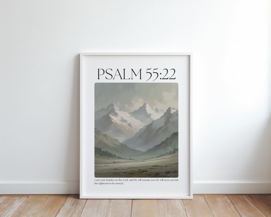 Cast Your Burdens on the LORD Psalm 55:22 Wall Art, Bible Verse Print ...