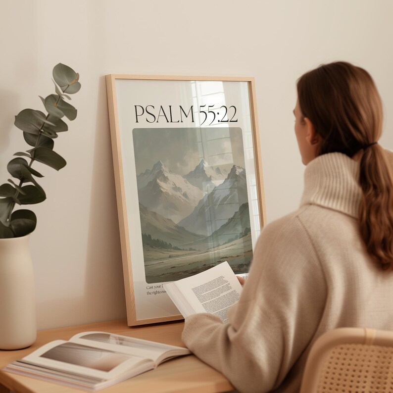 Cast Your Burdens on the LORD Psalm 55:22 Wall Art, Bible Verse Print ...
