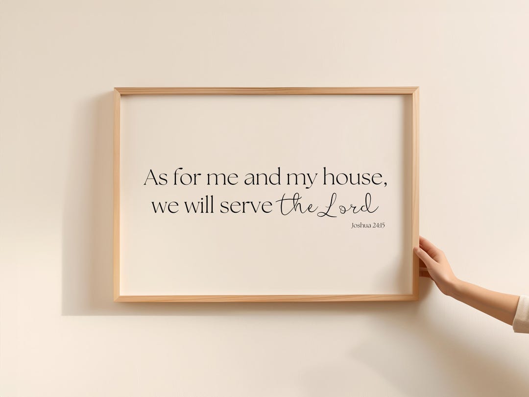Joshua 24:15 Horizontal Scripture Art, Landscape Christian Home Decor ...