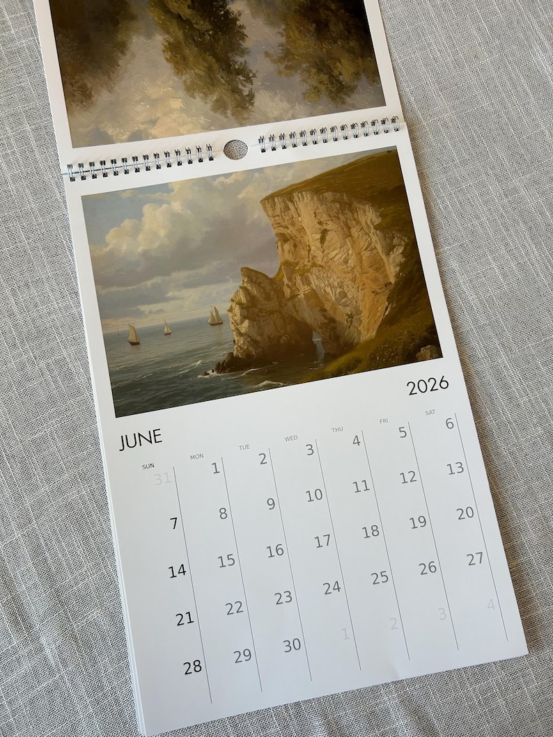 2026 Vintage Farmhouse Wall Calendar, Countryside Landscape Art ...