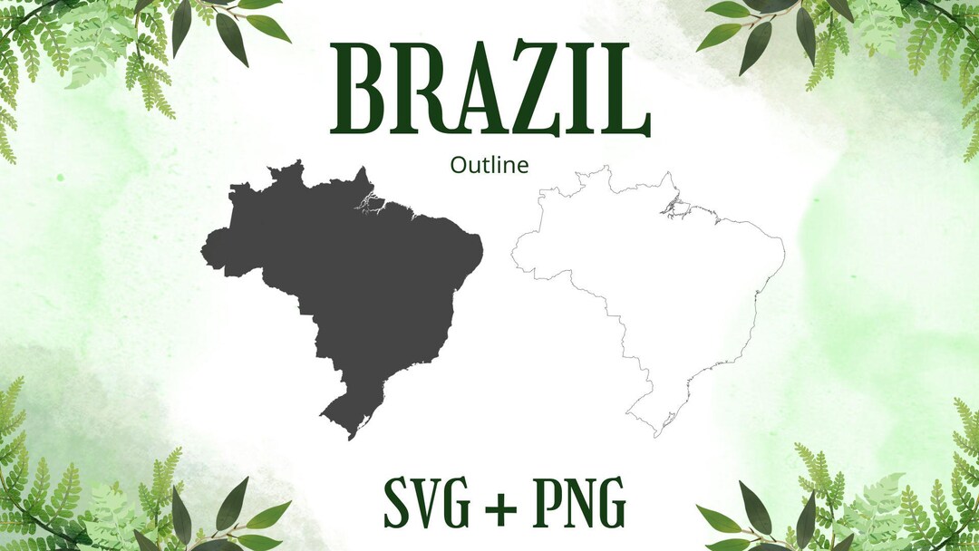 Brazil Outline Map SVG | Outline Map Vector | Contorno Mapa Vector ...