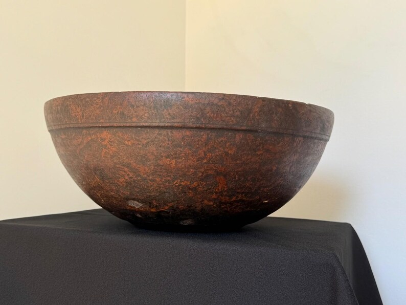 18th Century American Turned Burl Wood Bowl | Antique Elm or Ash Dough ...