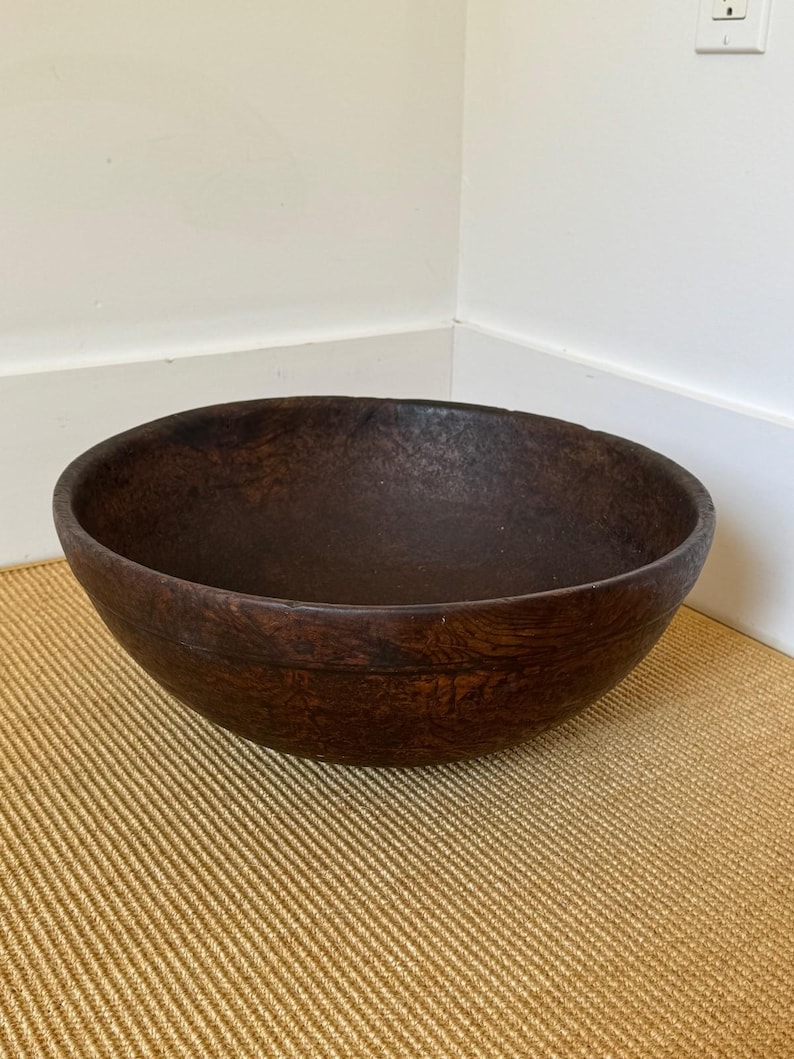 18th Century American Turned Burl Wood Bowl | Antique Elm or Ash Dough ...
