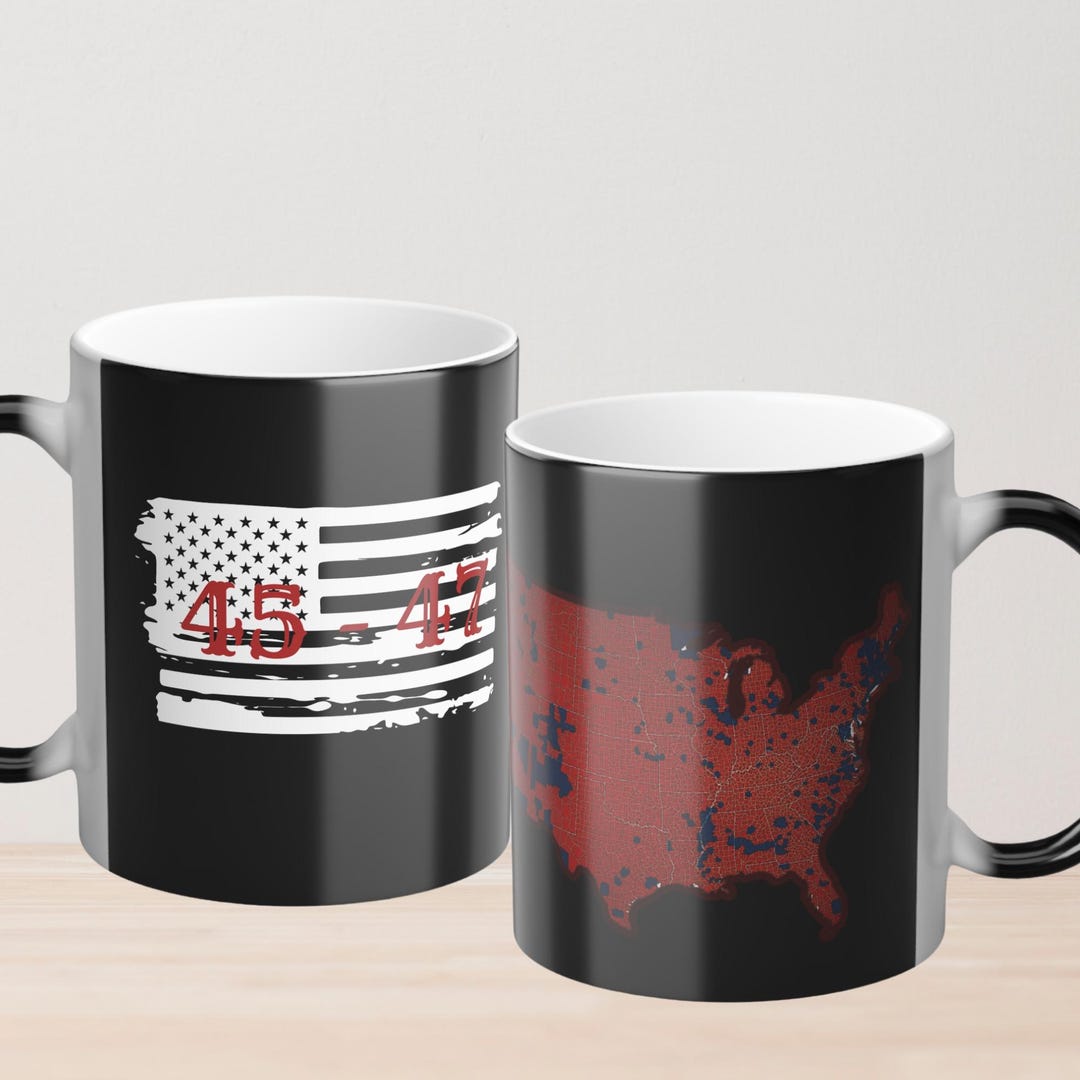 2024 Red Wave Election Map Mug - Trump 45 47 Coffee Cup - Conservative ...