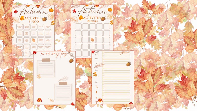 Fall Bingo Printable Game: Family Autumn Activity (digital Download) - Etsy