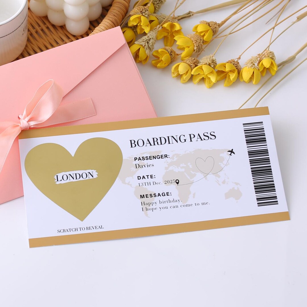 Personalized Scratch Cards, Custom Scratch Reveal Boarding Pass ...
