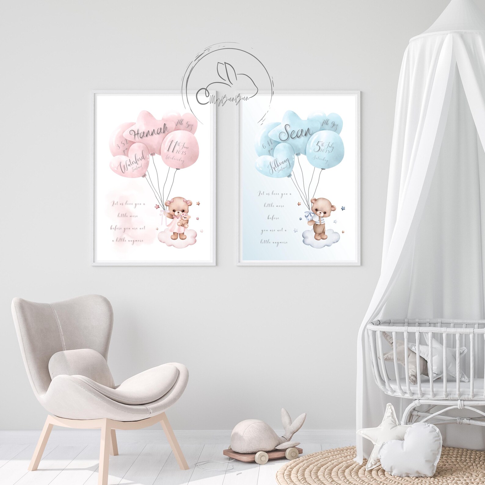 Personalised Baby Birth Chart Print – Christening Gift, Newborn ...