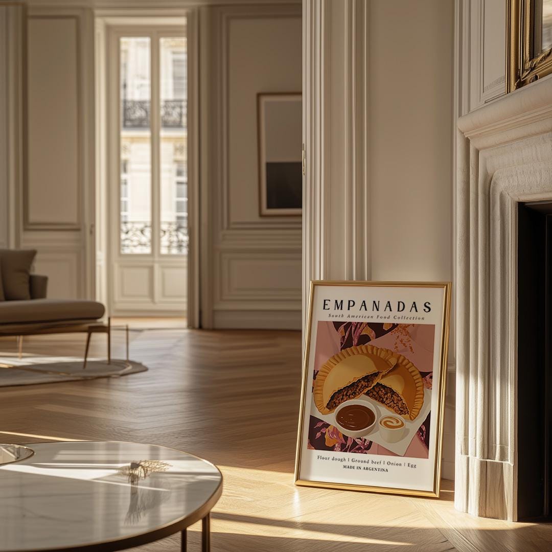 Empanadas Art Print, Latin Food Poster, Rustic Kitchen Wall Decor ...