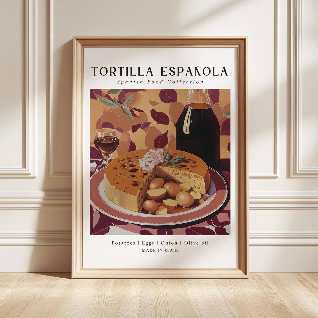 Tortilla Espaola Art Print, Spanish Food Poster, Tapas Kitchen Wall ...