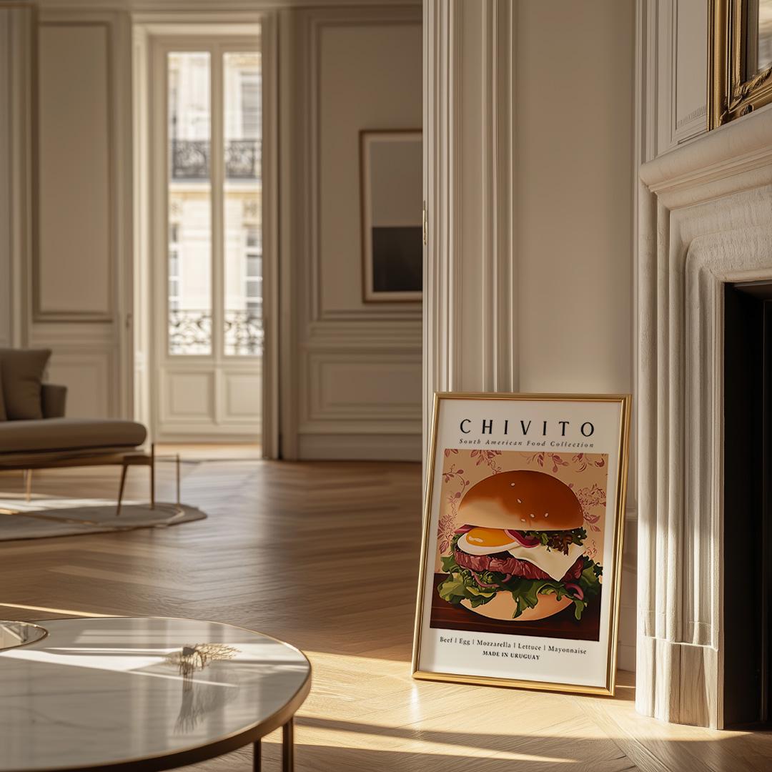Chivito Art Print, Uruguayan Food Poster, Sandwich Kitchen Decor ...