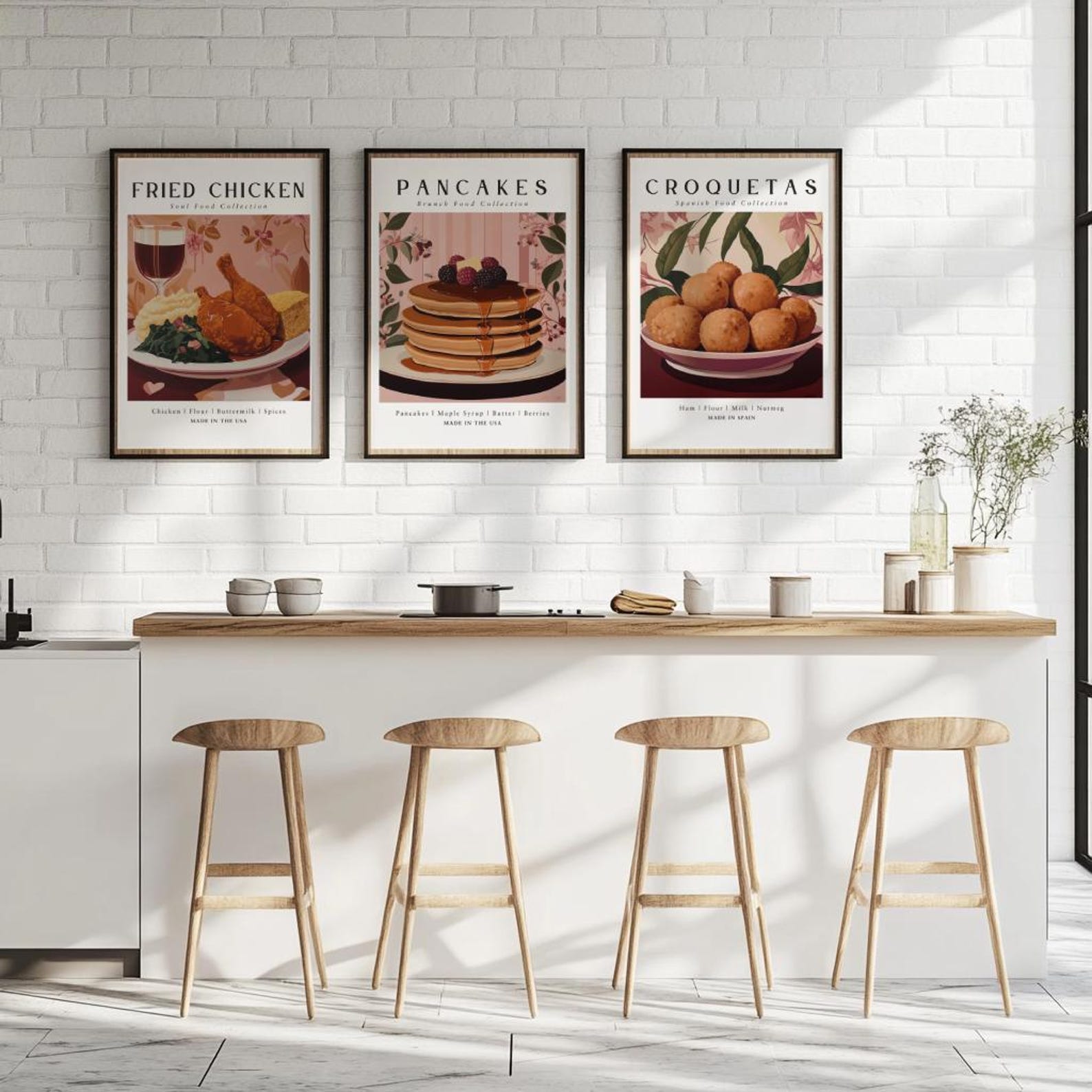 French Toast Art Print, Breakfast Food Poster, Brunch Kitchen Wall ...