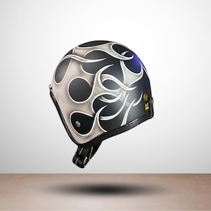 Slimhead 500TX Custom Patina Flame Helmet Retro Style Motorcycle Cafe ...