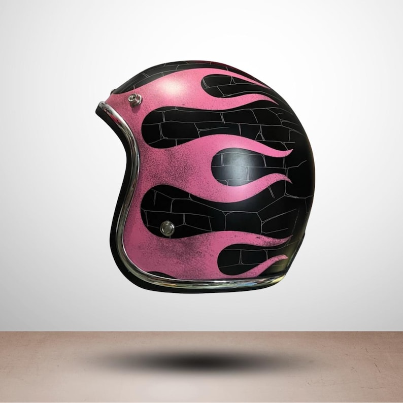 Helmet Slimhead 500TX Pinky Patina Flame Crack Handmade Vintage for ...