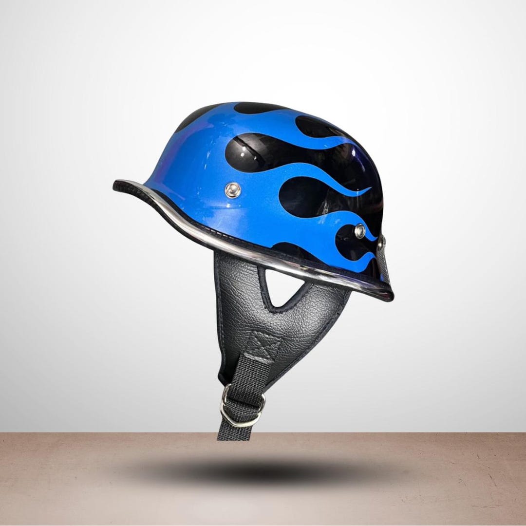 Vintage Style Chip Helmet Custom Handmade Nazy Flame for Chopper Bobber ...