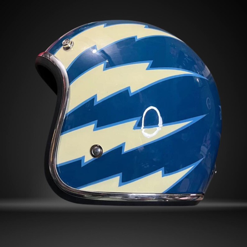 Slimhead 500TX Thunder Flame Helmet Custom Retro Motorcycle Helmet for ...