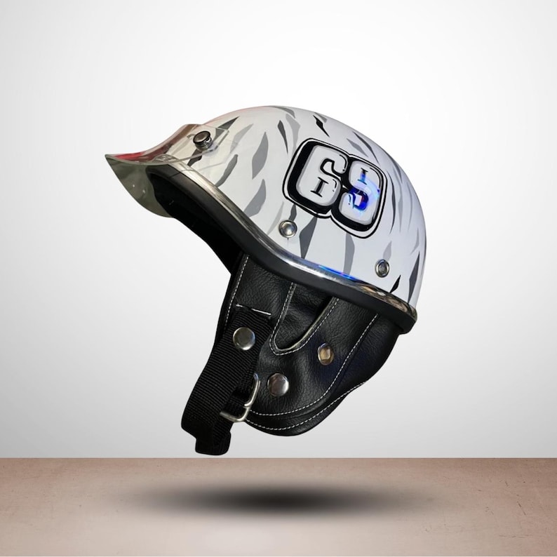 Custom Shorty Chip Painted Motorcycle Helmet Retro Shorty Kevlar Fiber ...