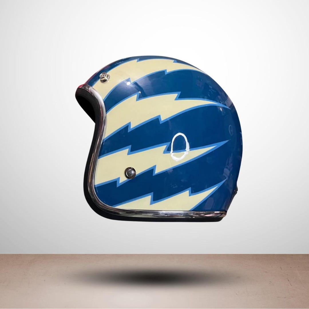 Helmet Slimhead 500TX Thunder Flame Custom Retro Motorcycle Helmet for ...
