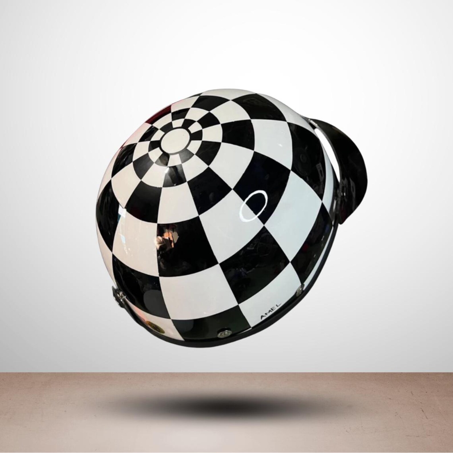 Handmade Checkered Motorcycle Helmet Retro Bobber Chopper Style - Etsy
