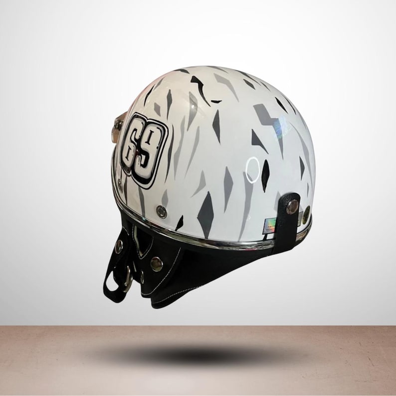 Custom Shorty Chip Painted Motorcycle Helmet Retro Shorty Kevlar Fiber ...