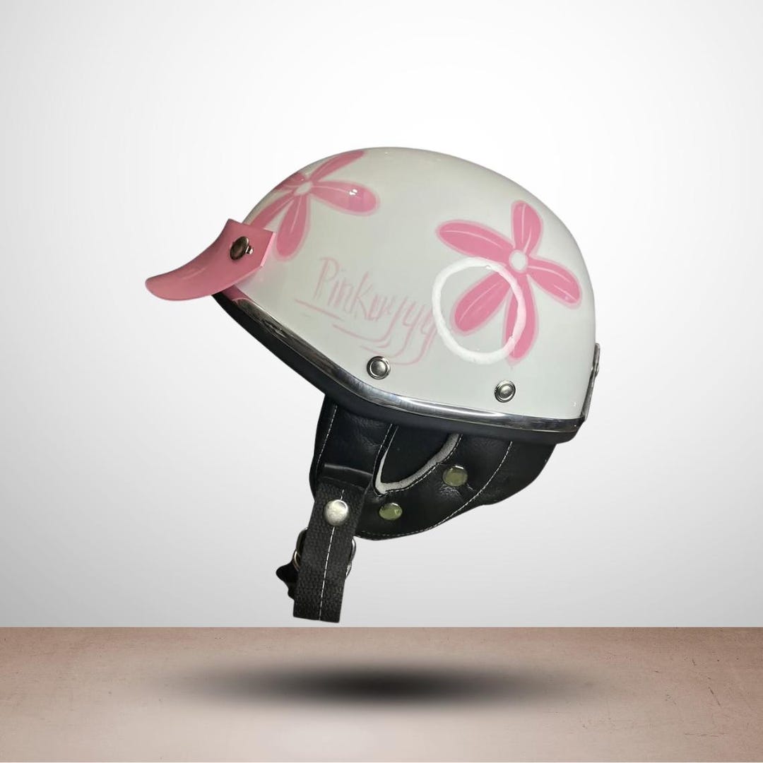 Custom Shorty Checkered Flower Helmet for Chopper Bobber Riders - Etsy
