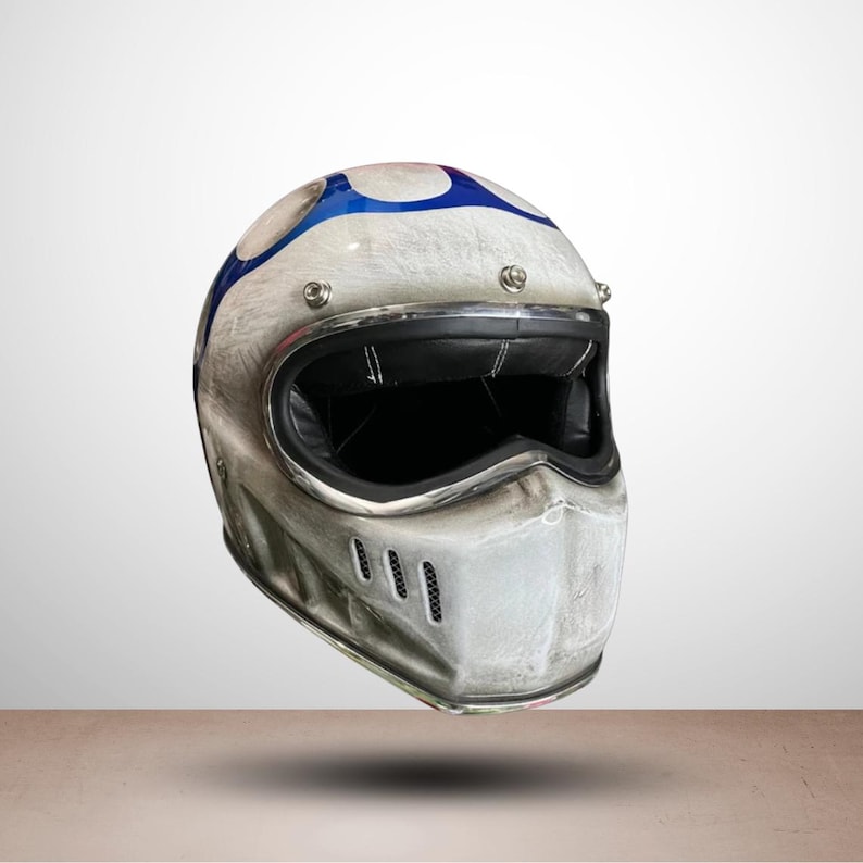 Vintage Style Cakil Bandit Helmet Handmade Custom Patina Candy Flame ...