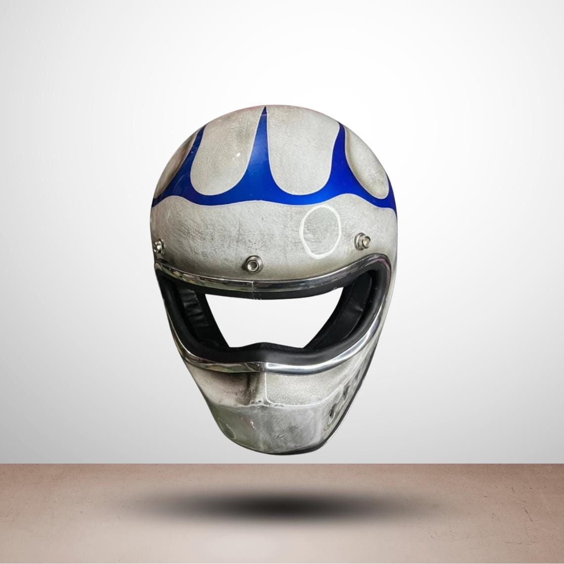 Vintage Style Cakil Bandit Helmet Handmade Custom Patina Candy Flame ...