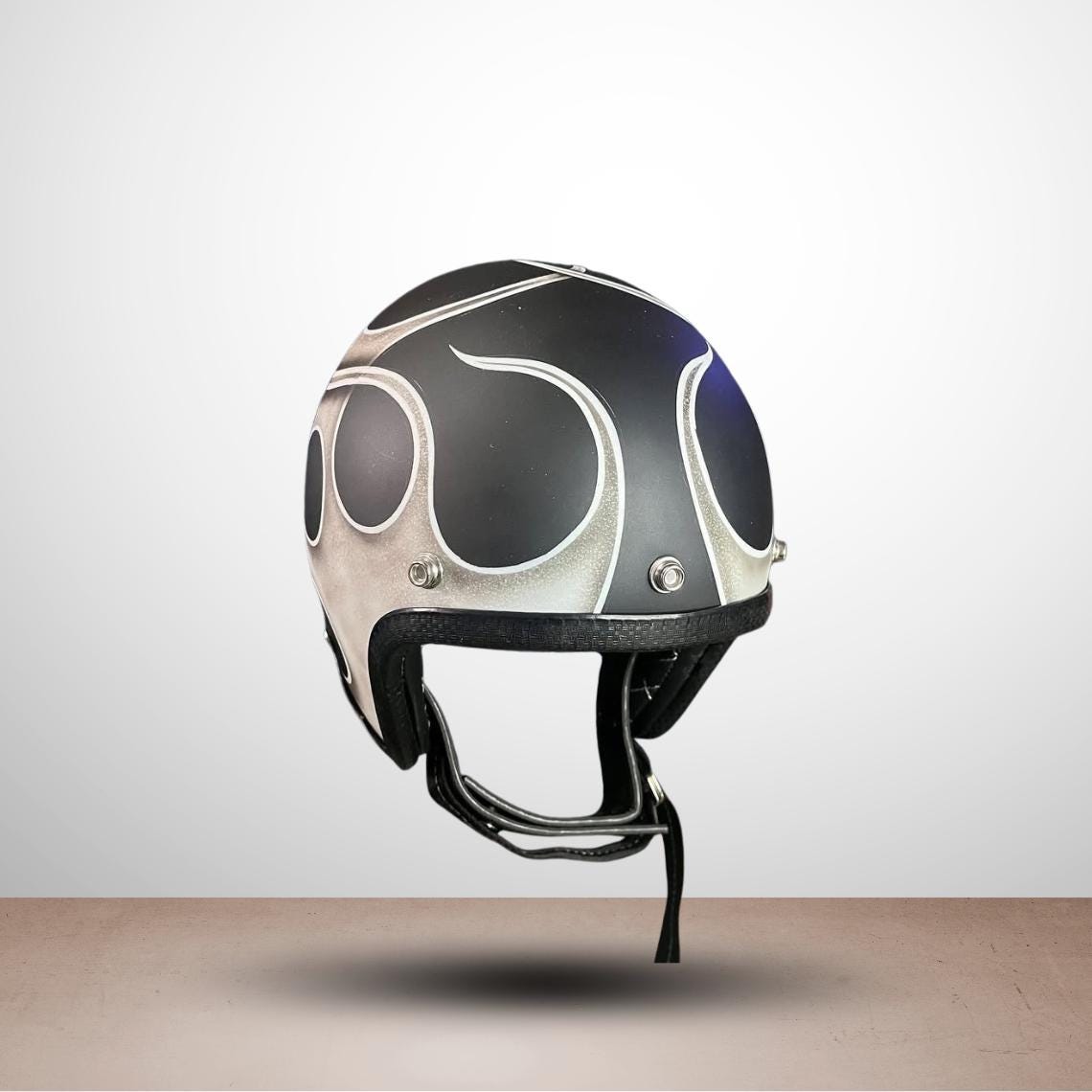 Slimhead 500TX Custom Patina Flame Helmet Retro Style Motorcycle Cafe ...