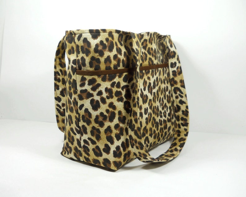 Leopard Tote Purse Double Strap Shoulder Bag Open Top Purse - Etsy