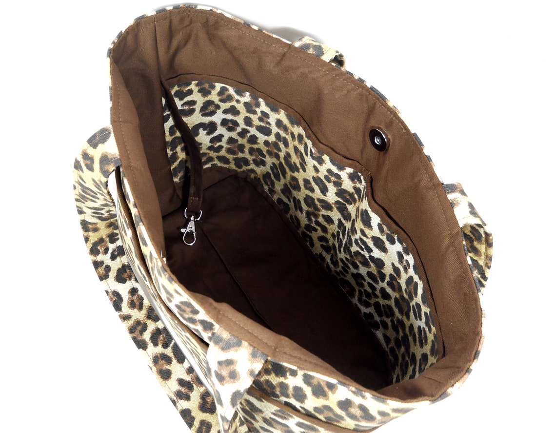 Leopard Tote Purse Double Strap Shoulder Bag Open Top Purse - Etsy